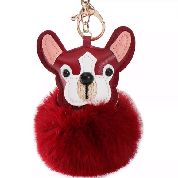 Accessories | Fuzzy Frenchie Pompom Bag Charm Keychain | Poshmark